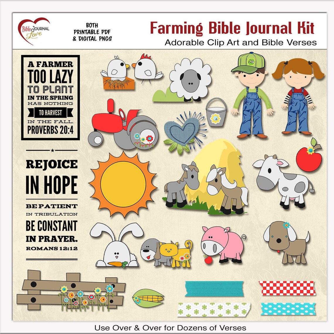 Farming Bible Journal Page Kit: BOTH Printable and Digital. | Etsy