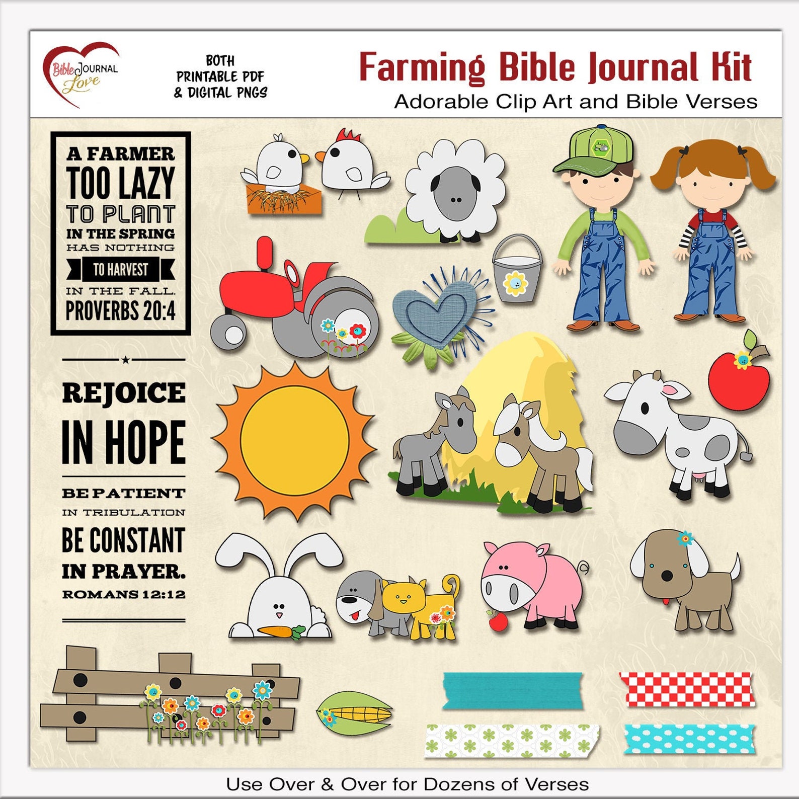 Farming Bible Journal Page Kit: BOTH Printable and Digital. | Etsy