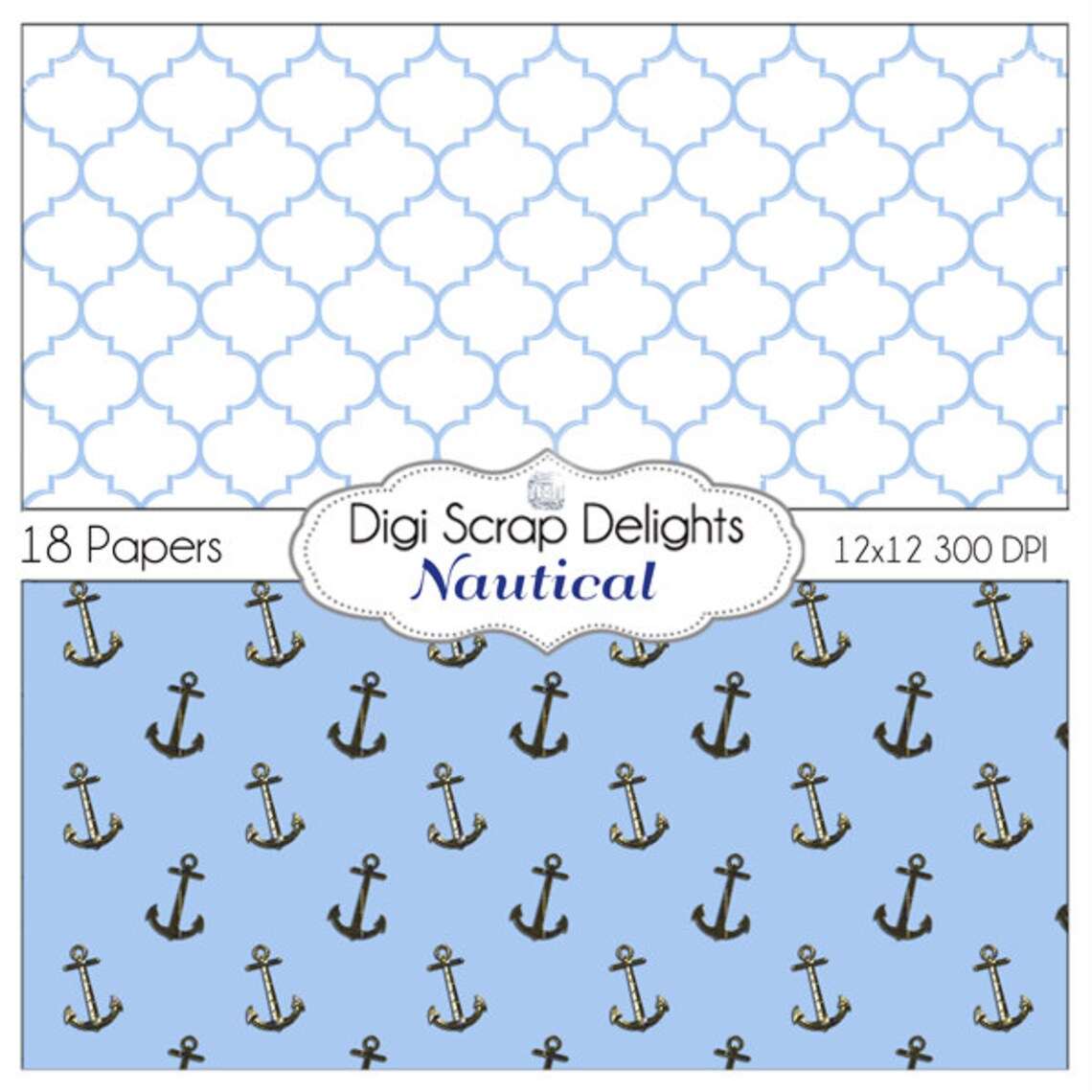 SALE 1.75 Nautical Digital Papers Red White Blue Sailboats - Etsy