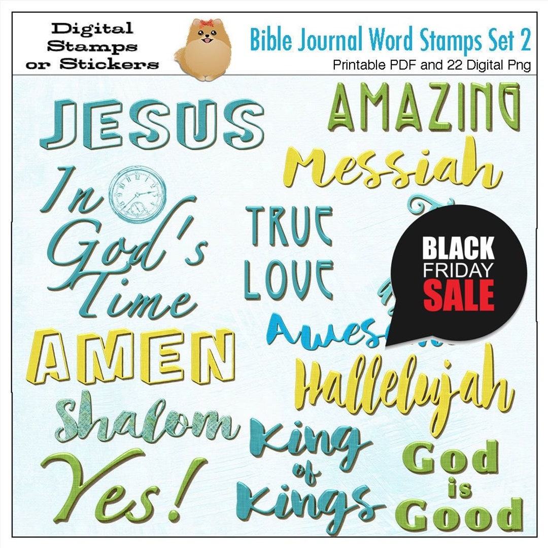 Bible Journal Digital Word Stamps Printable PDF & 22 Digital - Etsy