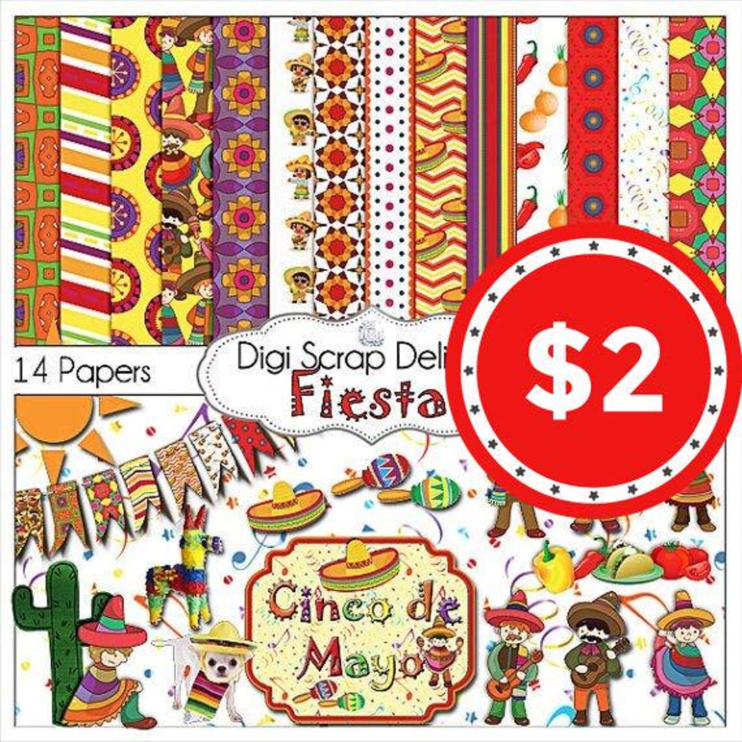 Fiesta, Cinco De Mayo Festival Scrapbook Kit, Planner Decor, - Etsy
