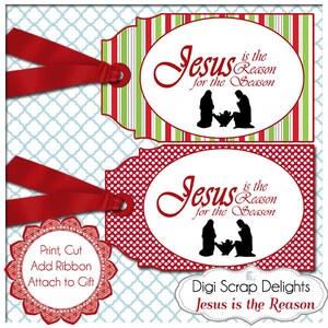 Jesus is the Reason Printable Christmas Labels & Tags DIY You - Etsy Canada