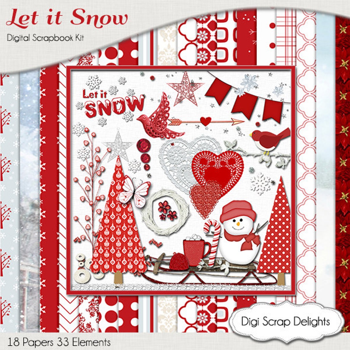 Winter Digital Scrapbook Kit Snow Scrapbook MEGA Bundle | Etsy