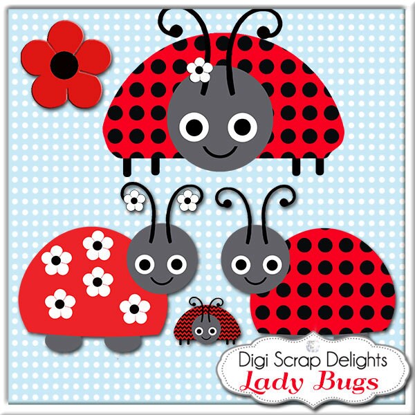 Ladybug Clip Art in Red and Black for Bible Journaling - Etsy