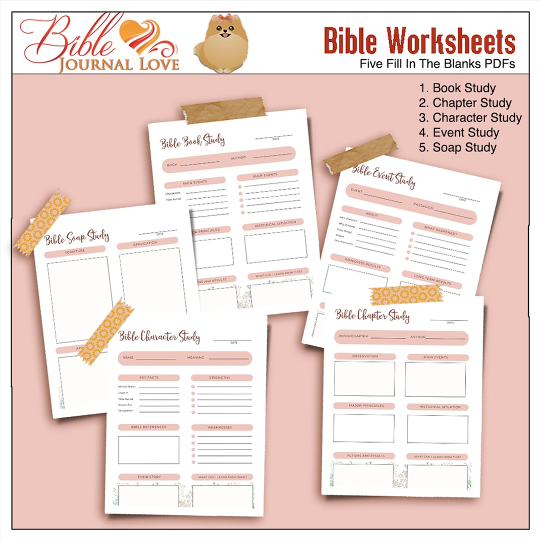 Bible Study Worksheets for Bible Journaling In_depth Study Digital and ...