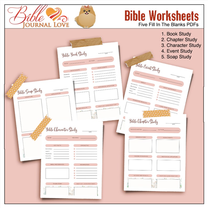 Bible Study Worksheets: In-depth Journaling (printable PDF) - Etsy