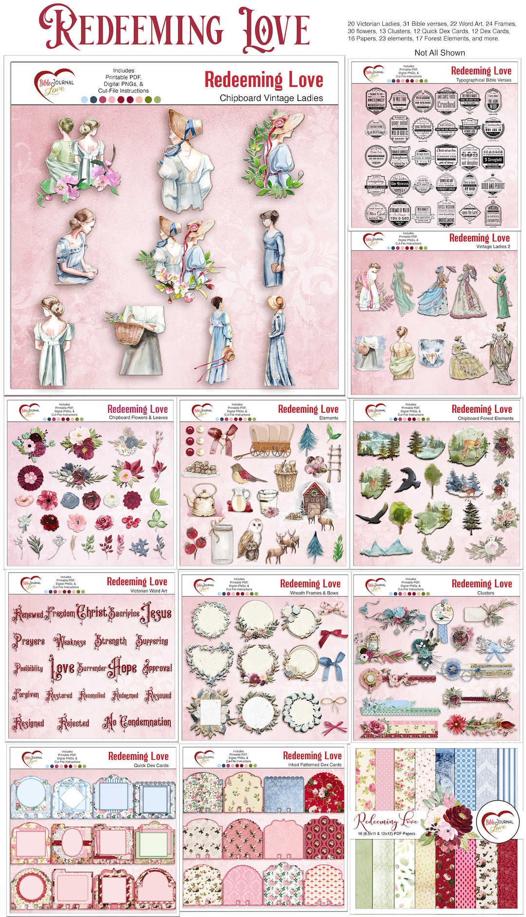 Redeeming Love Bible Journal Memory Dex Card Kit 31 Versículos de la ...