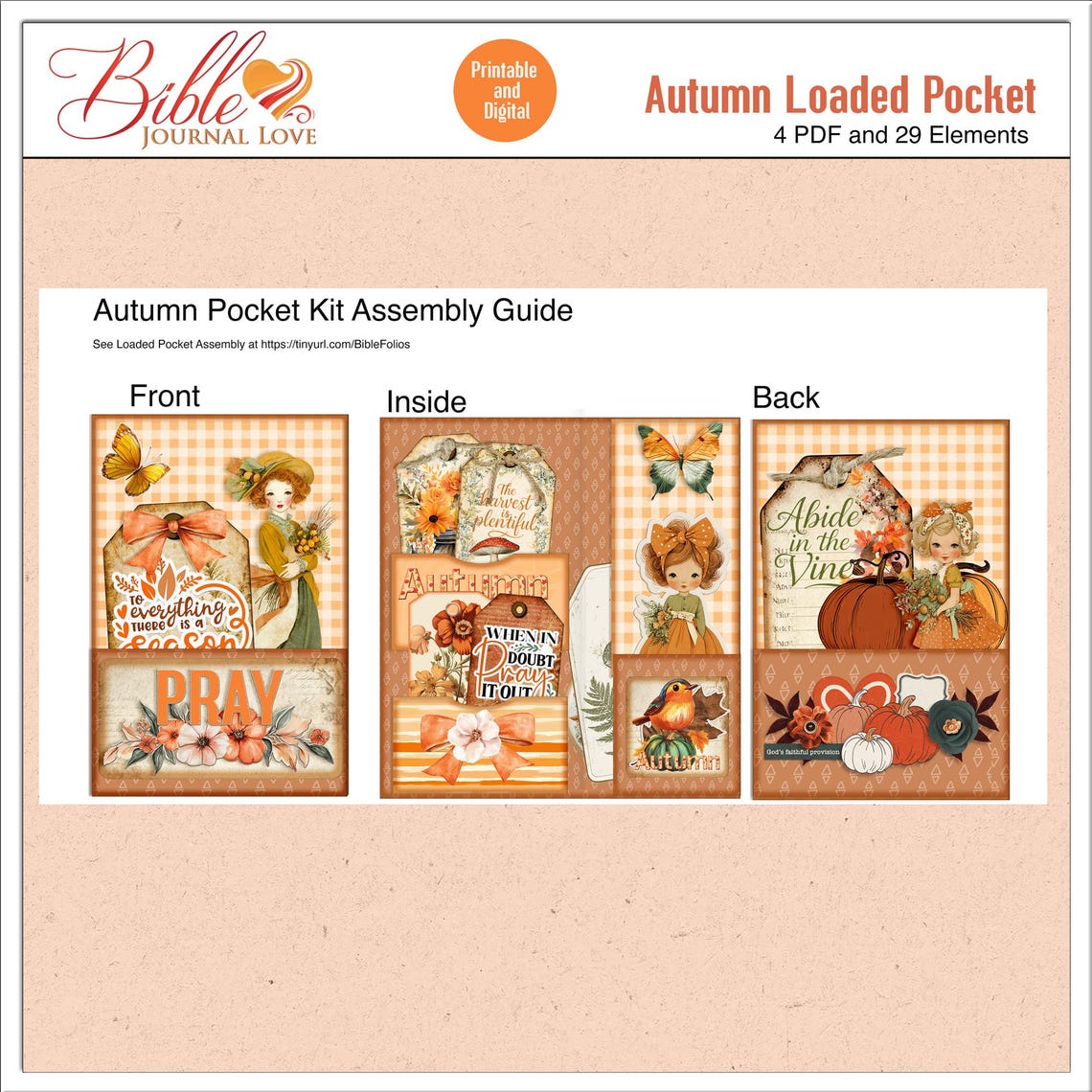 Autumn Faith Journaling Kit: Printable Ephemera, Tags, Pockets (PDF ...