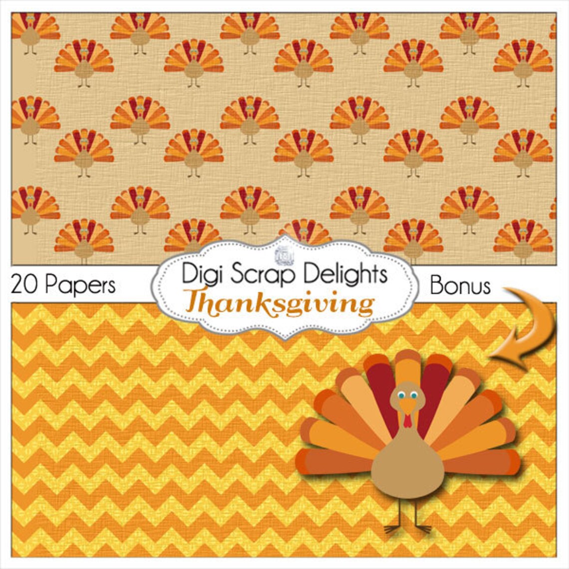 SAVE 60% Thanksgiving Scrapbook Kit W Turkey Pilgrim - Etsy