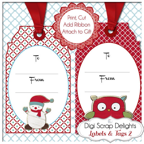 Printable Christmas Labels & Tags DIY You Print 8.5x11 PDF | Etsy