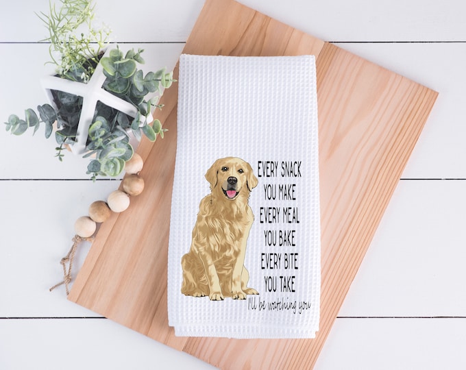 Golden Retriever Dog Kitchen Towels, Dog Gifts, Kitchen Decor, Golden Retriever Hand Towel ...