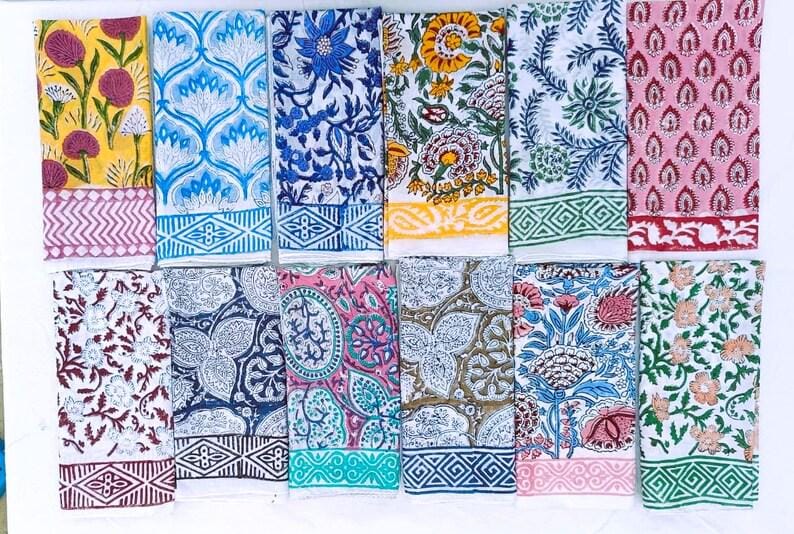 Indian Hand Block Printed Bandana, Head Scarf, Head Wrap, Handkerchief ...