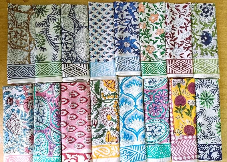 Indian Hand Block Printed Bandana, Head Scarf, Head Wrap, Handkerchief ...
