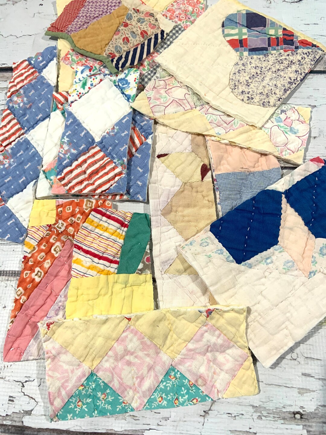 Vintage Quilt Pieces/ Quilt Scraps/ 1940s Quilt Pieces - Etsy