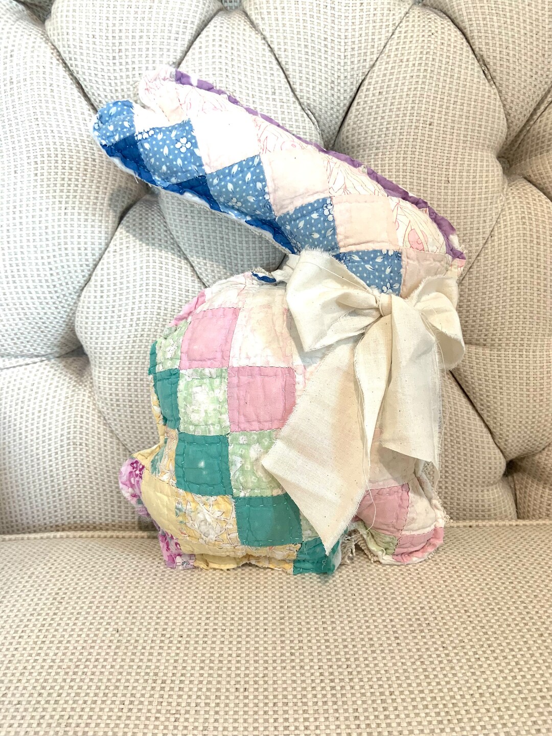 Quilt Bunny ,vintage Quilt Rabbit, Quilt Rabbit, Repurposed Vintage ...