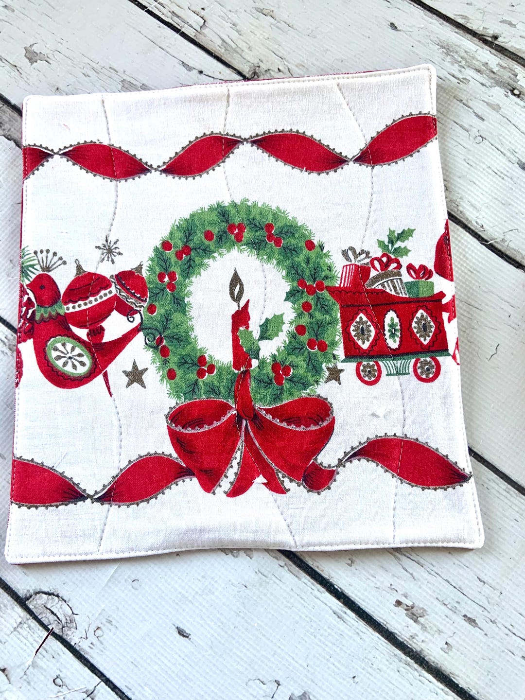 Farm House Xmas Table May, Mid Century Vintage Tablecloth Mat ...