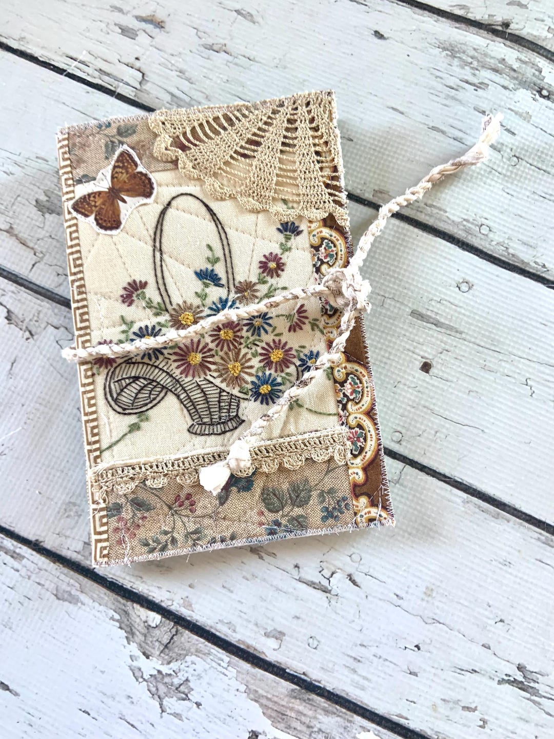 Fabric Junk Journal Cover, Junk Journal, Journaling, Collage Fabric ...