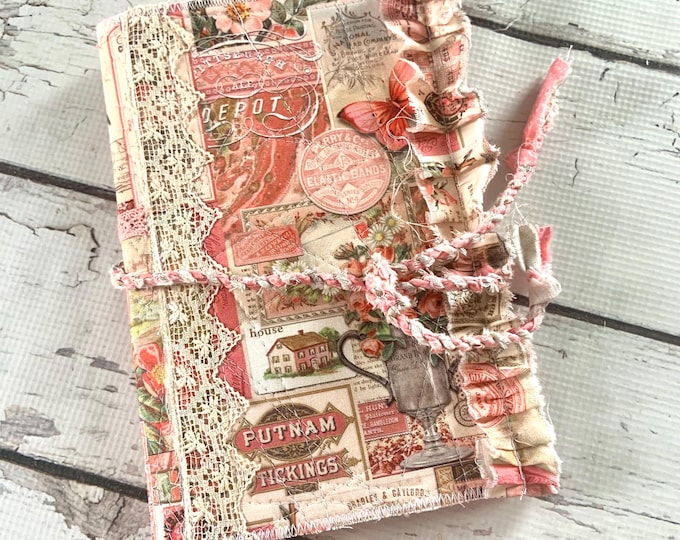 Fabric Junk Journal Cover, Junk Journal, Journaling, Collage Fabric ...