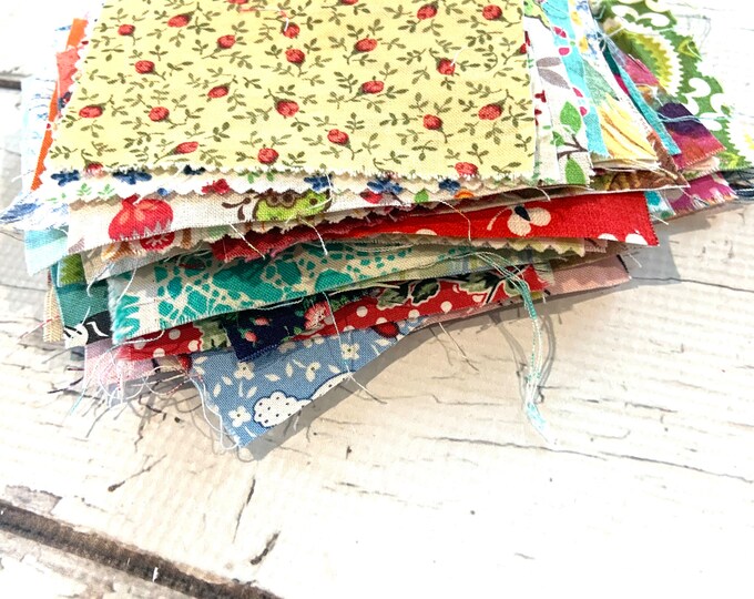 Fabric Scrap Pack/ Slow Stitch Fabric Pack/collage Fabric Art Mixed ...