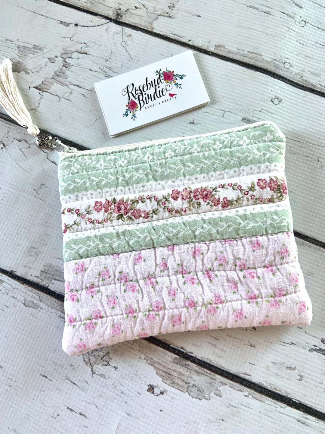 Rachel Ashwell Inspired Quilt Zipper Bag/cosmetic Bag/ Repurposed Quilt ...