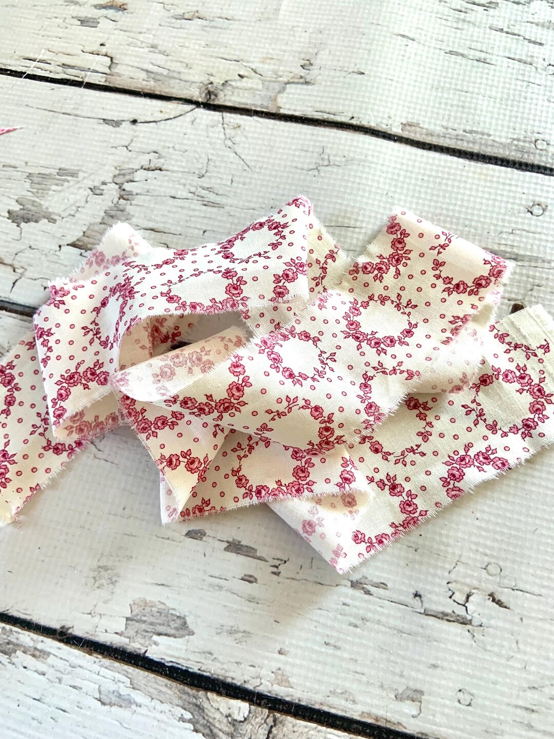 Torn Fabric Ribbon, Vintage Torn Fabric Strip, Fabric Scrap Fabric Pack ...