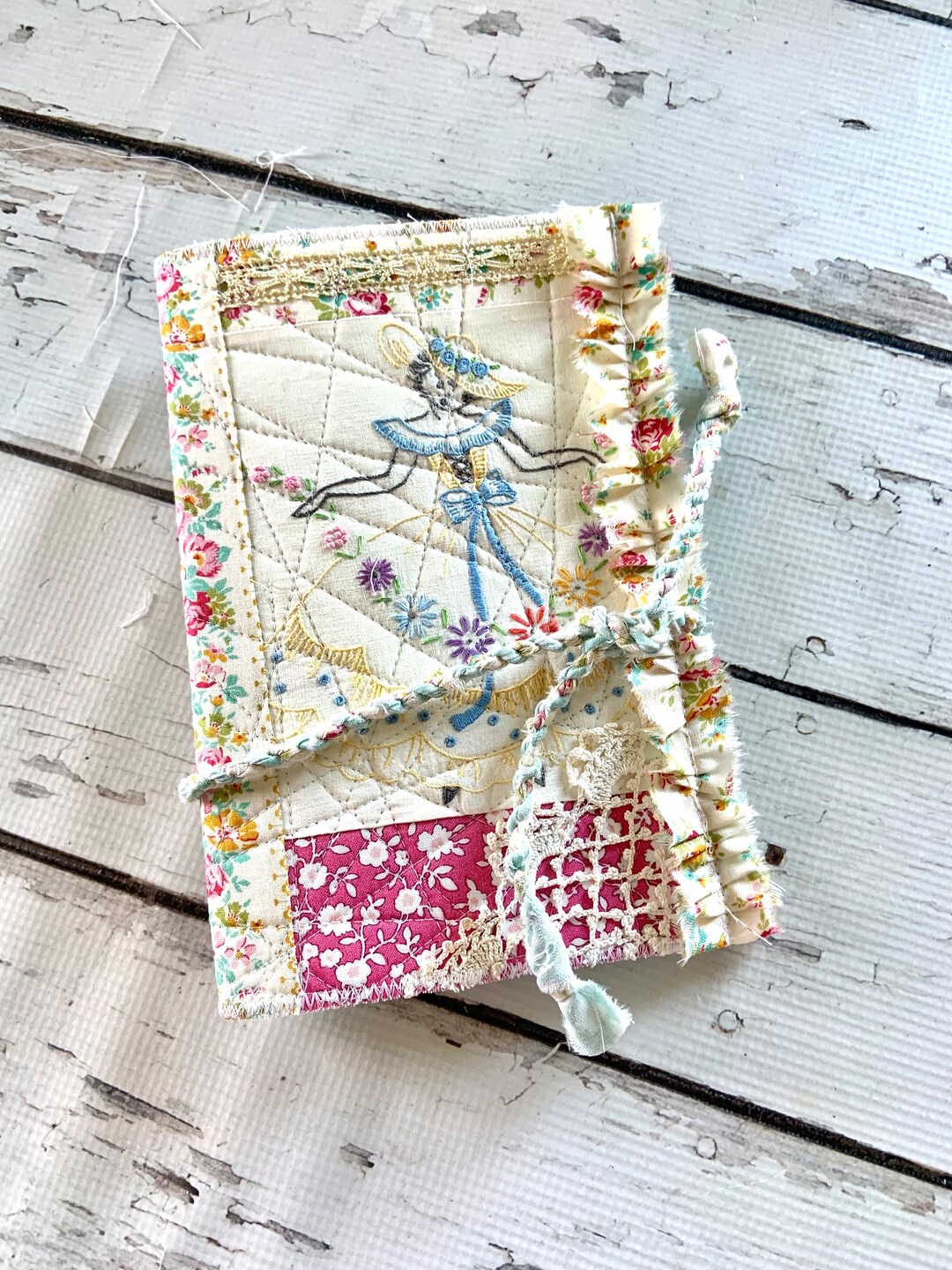 Junk Journal Cover, Fabric Journal Cover, Vintage Inspired Junk Journal ...