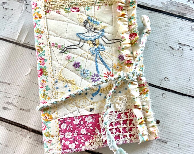 Junk Journal Cover, Fabric Journal Cover, Vintage Inspired Junk Journal ...