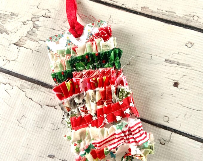 Happy Scrappy Xmas Fabric Ruffles/ Journal Ruffles/ Junk Journal ...