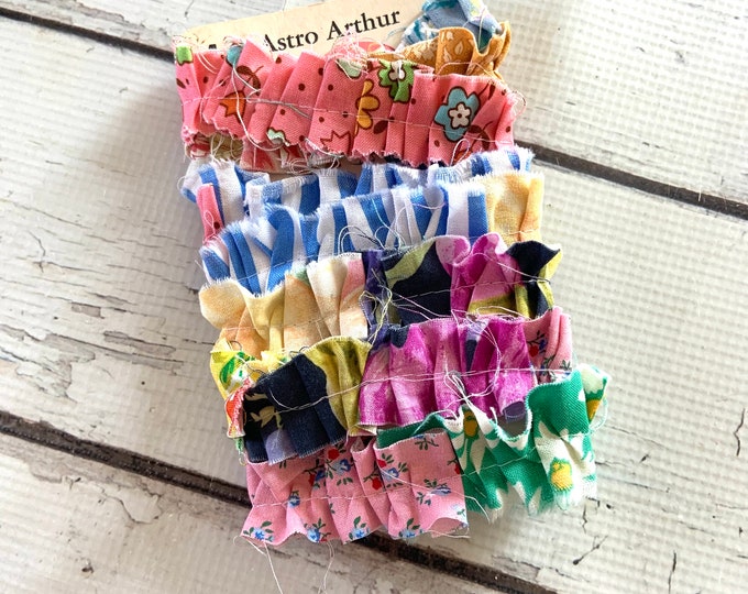 Happy Scrappy Fabric Ruffles/ Journal Ruffles/ Junk Journal/ Fabric ...