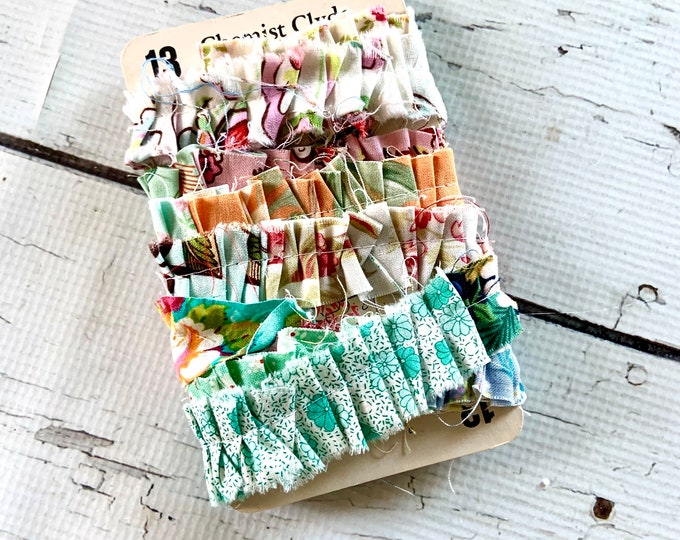 Happy Scrappy Fabric Ruffles/ Journal Ruffles/ Junk Journal/ Fabric ...