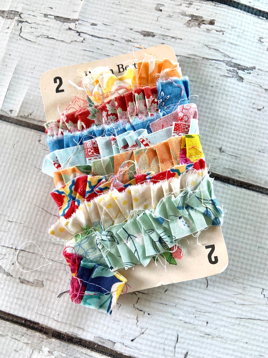 Happy Scrappy Fabric Ruffles/ Journal Ruffles/ Junk Journal/ Fabric ...