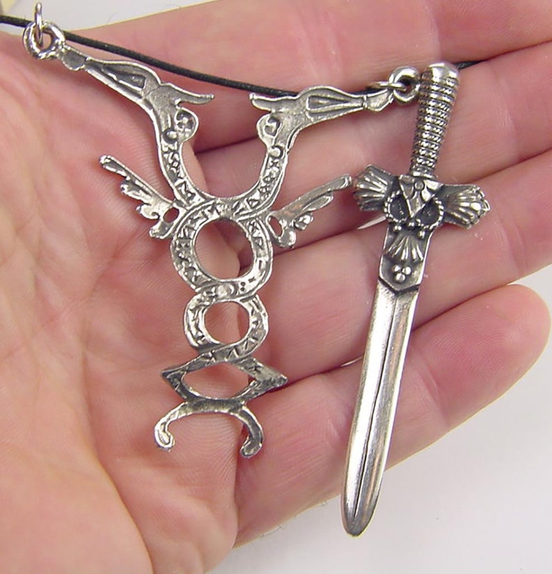Pewter Celtic Norse Snake Caduceus (rod of Asclepius) With Removable ...