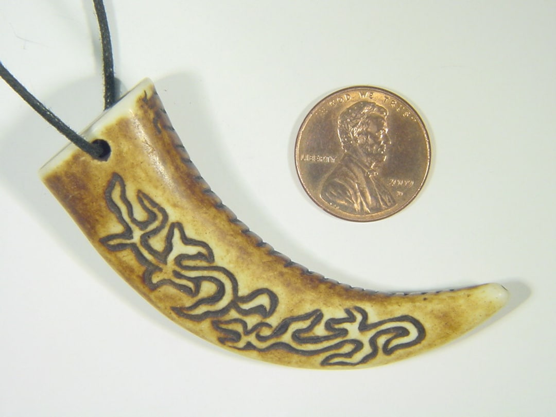 Tribal Tooth Tusk Claw Shaped Pendant Necklace Pagan 3299D - Etsy