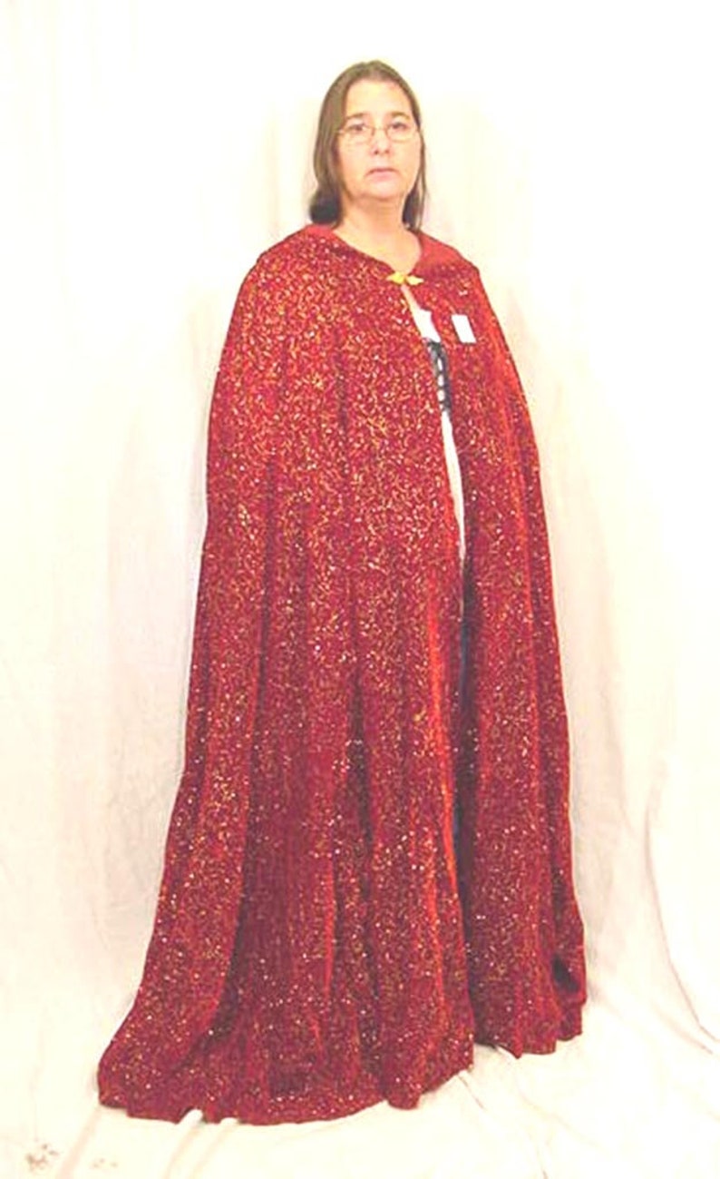 Red Velveteen With Gold Renaissance Cloak Cape 6623A Abe - Etsy