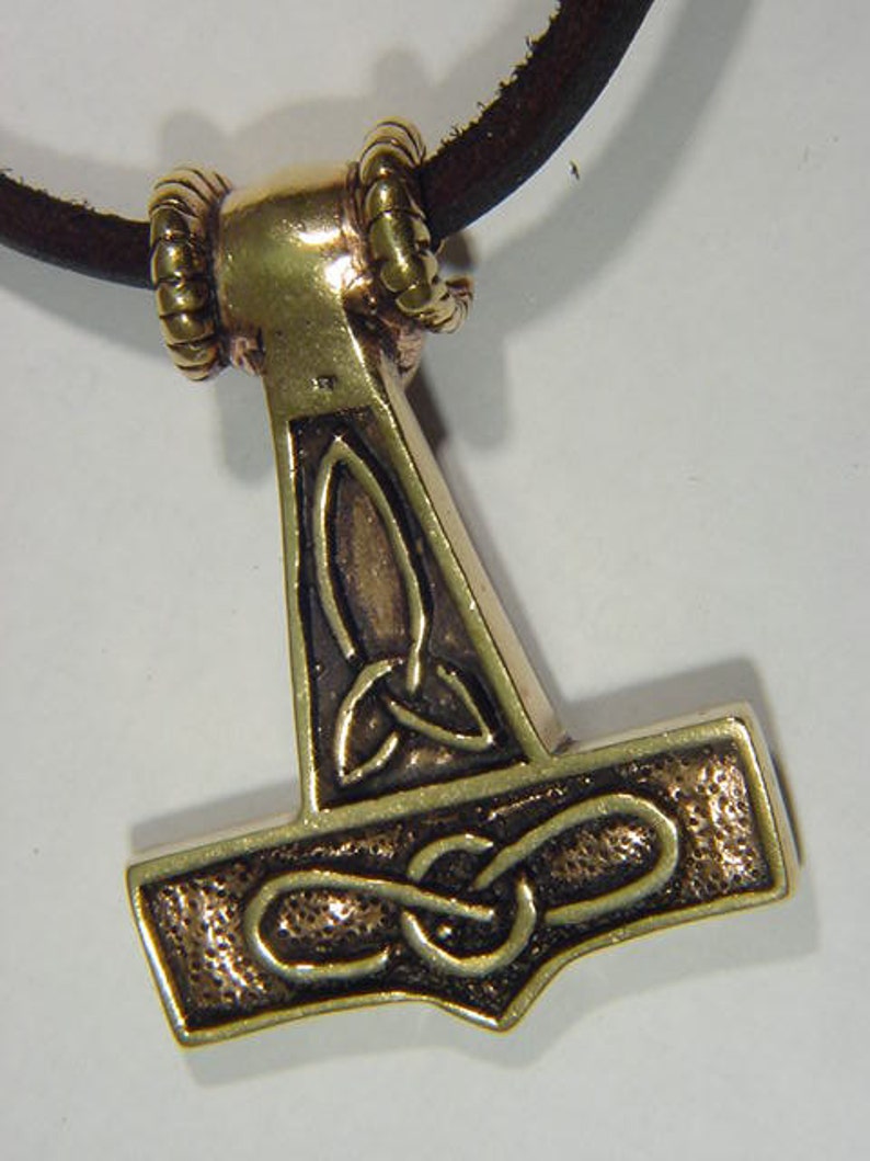 Genuine Bronze Thors Hammer Rams Head Pendant Necklace Odin - Etsy