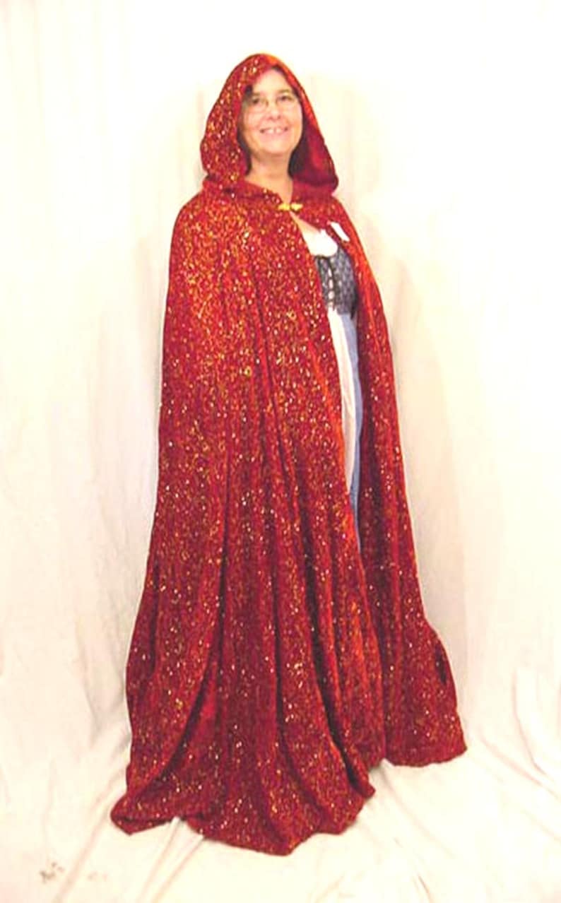 Red Velveteen With Gold Renaissance Cloak Cape 6623A Abe - Etsy