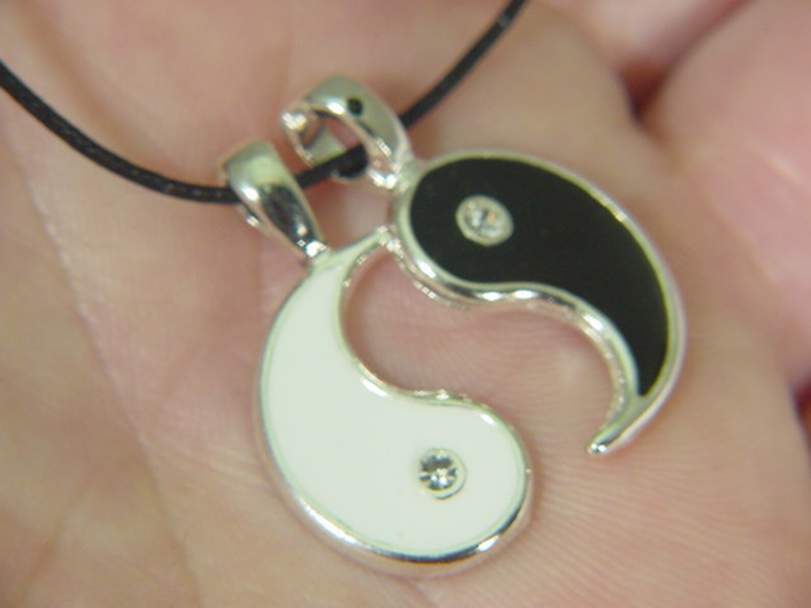 Yin and Yang 2 Piece Pewter Friendship BFF Pendant Necklace 7250B - Etsy