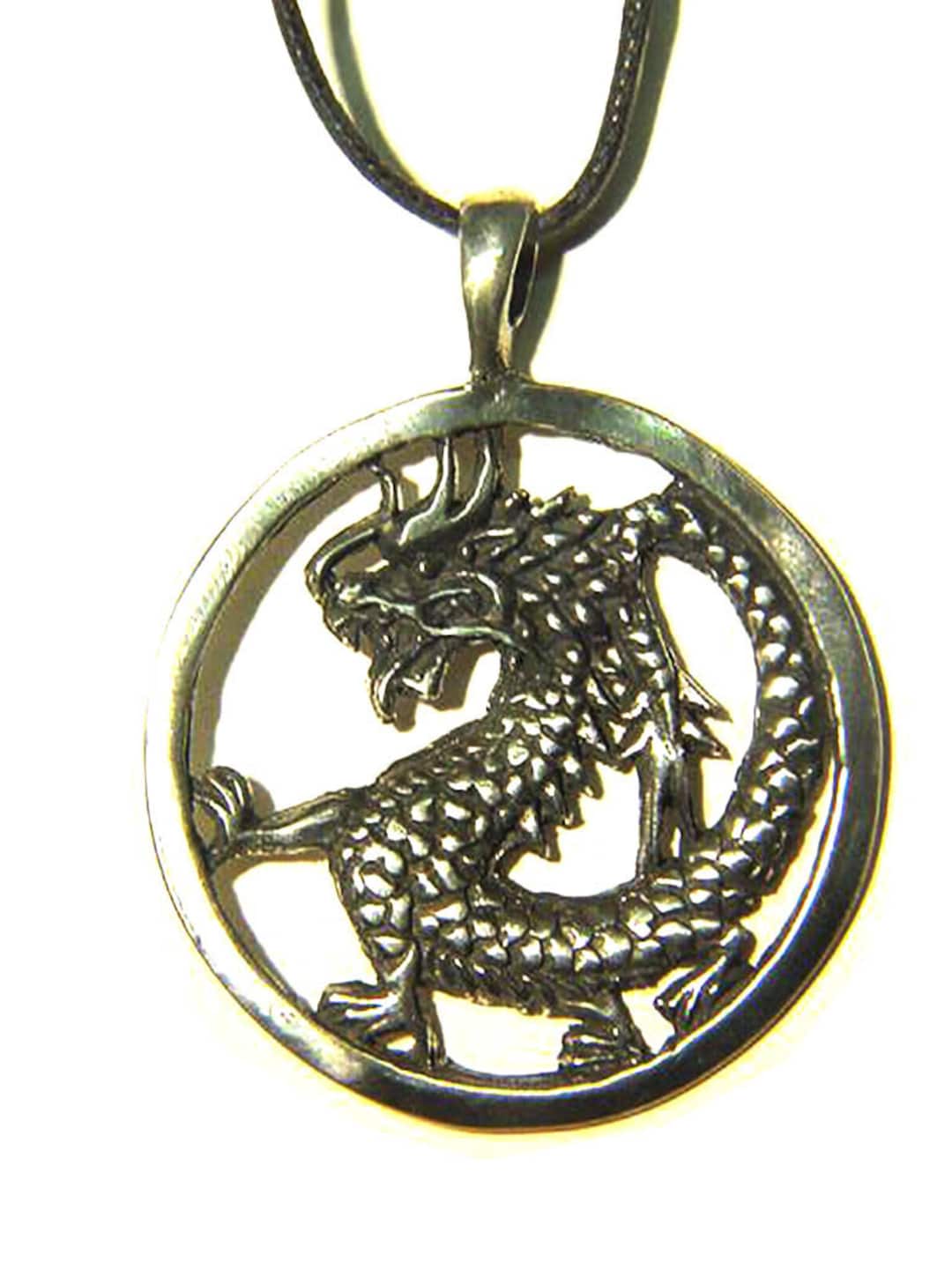 Zinn Anhänger Halskette Siddharta Buddhist Chinese Dragon SCA 7852A ...