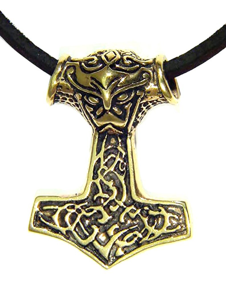 Genuine Bronze Thors Hammer Pendant Necklace Odin Viking Norse - Etsy