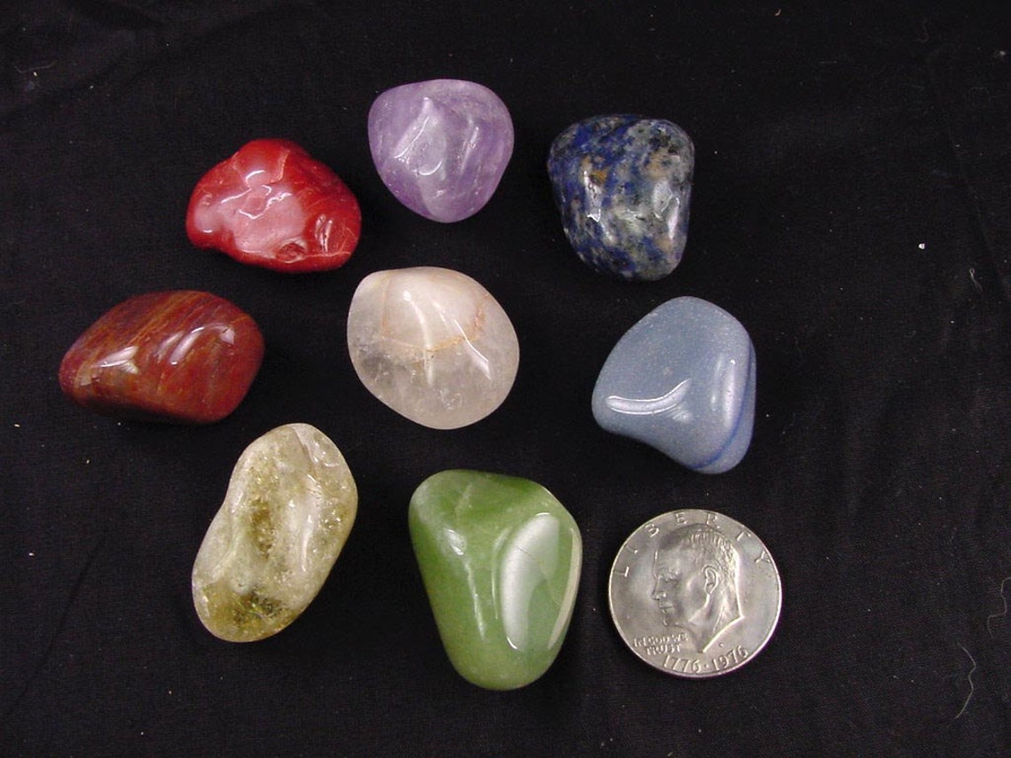 Natural Chakra Gemtones 7 Quartz Abalone Shell Velvet Bag | Etsy