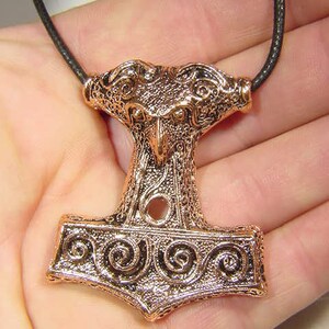 Thor's Hammer Necklace copper Pewter Pendant Viking Norse Mjollnir ...