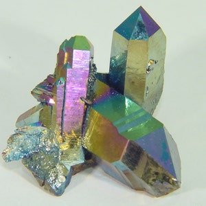 Titanium Flame Aura Fume Plated Quartz Crystal 38mm Cluster Specimen ...