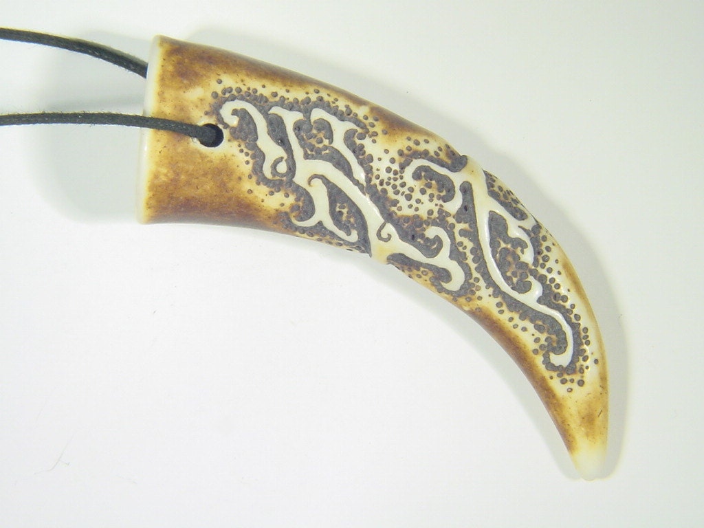 Tribal Tooth Tusk 2/10 Pieces Claw Shaped Pendant Necklace Pagan 3301D ...