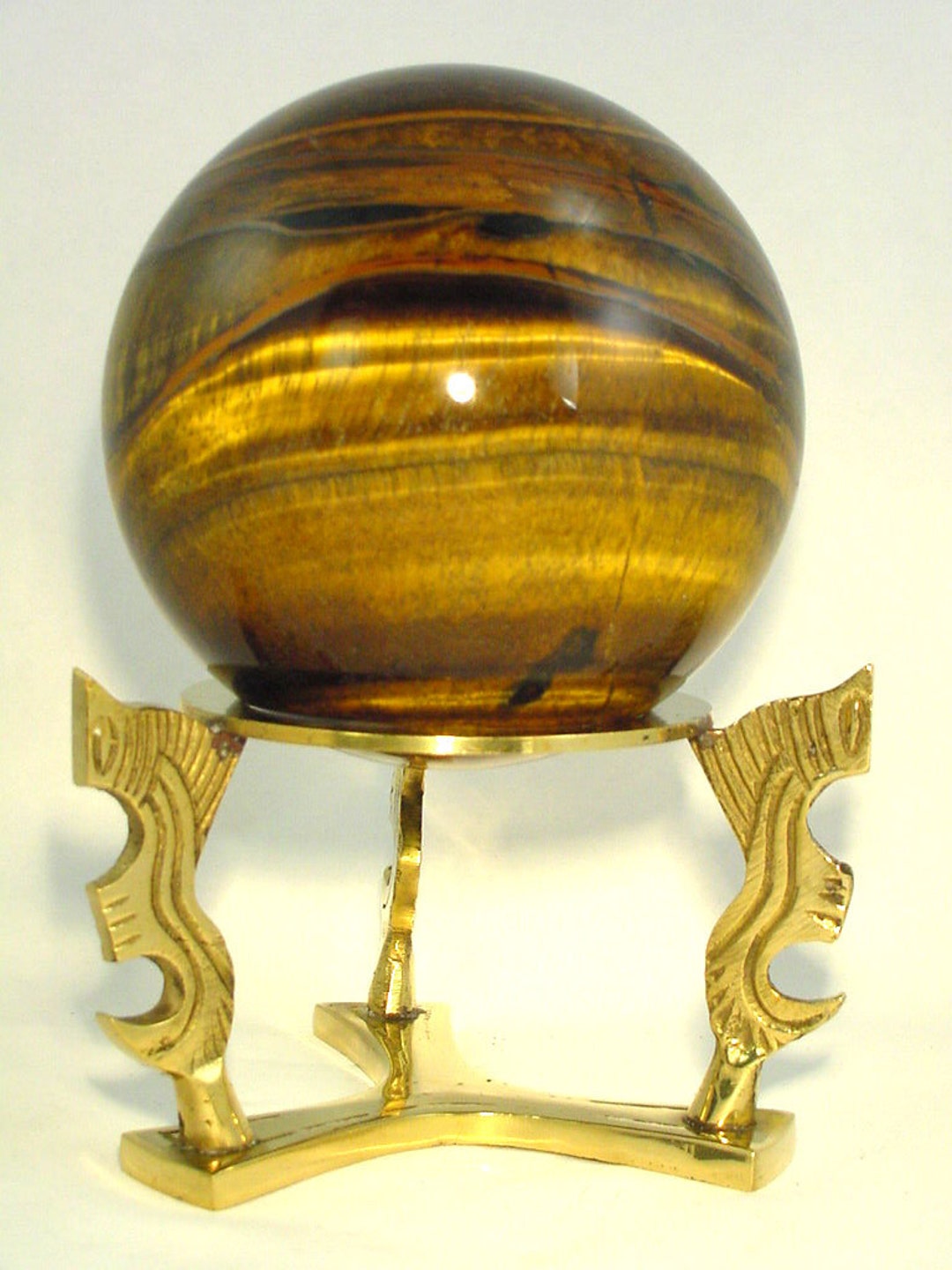 African Golden Tiger Iron Lapidary 4" Diameter Sphere With Stand 0664P ...