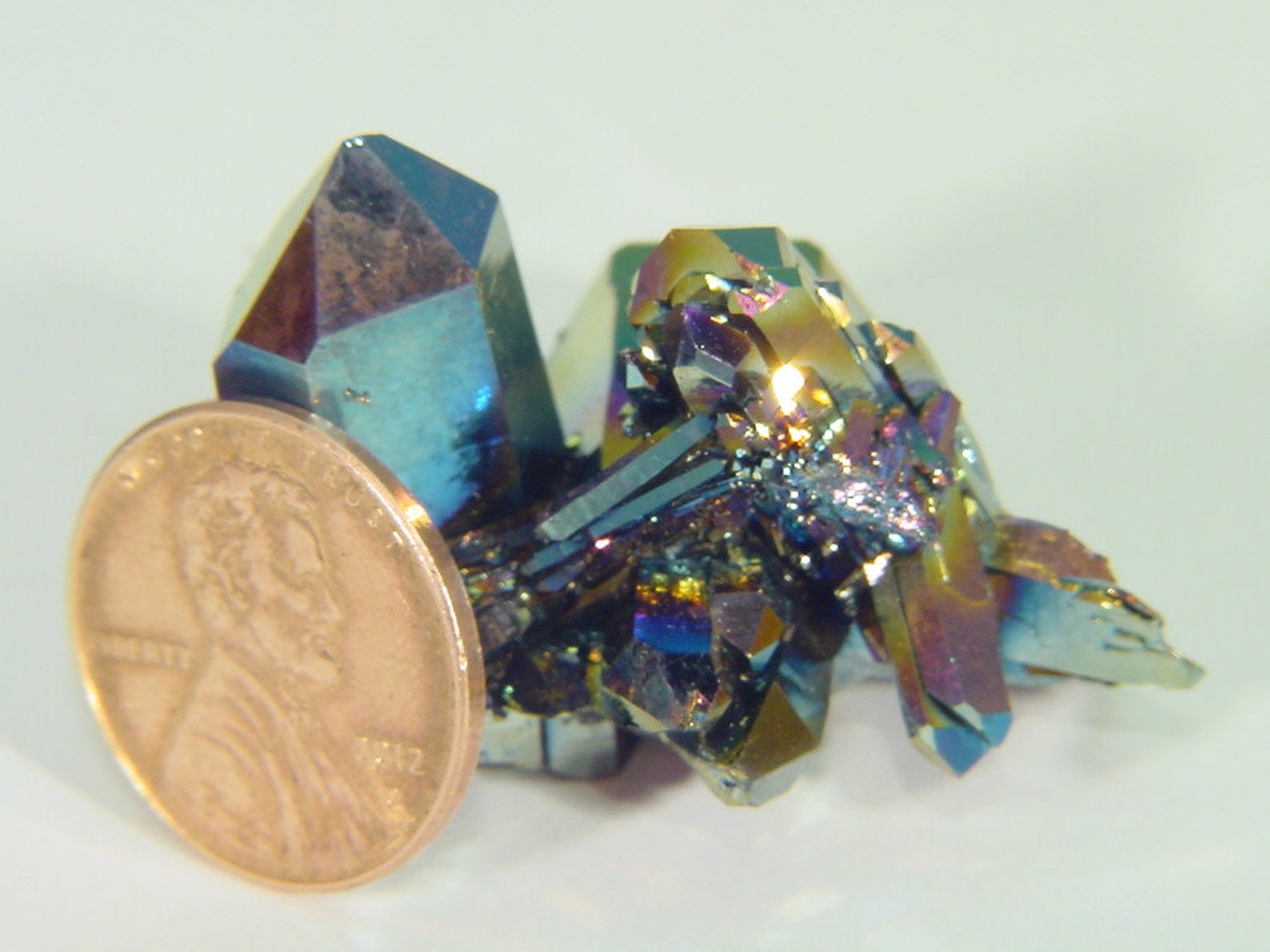Titanium Flame Aura Fume Plated Quartz Crystal 38mm Cluster - Etsy