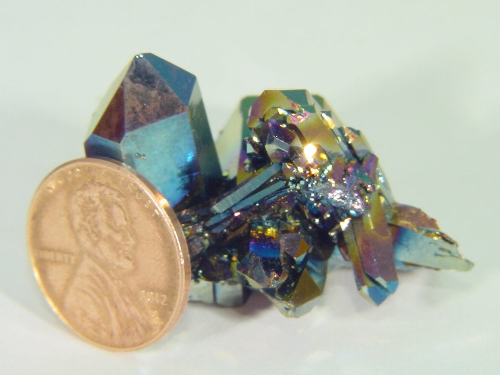 Titanium Flame Aura Fume Plated Quartz Crystal 38mm Cluster - Etsy