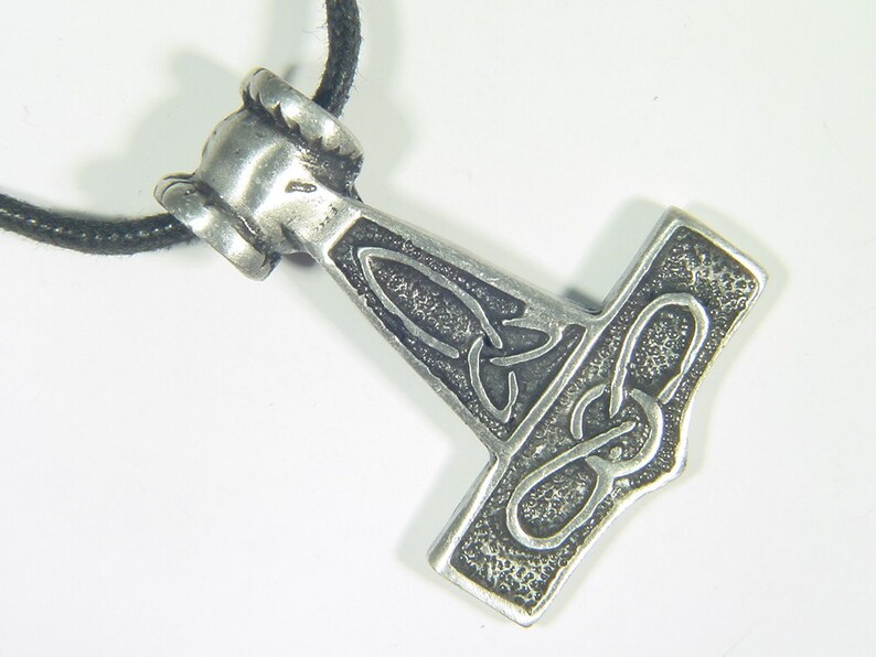 Thor's Hammer Rams Head Necklace Pewter Pendant Viking - Etsy