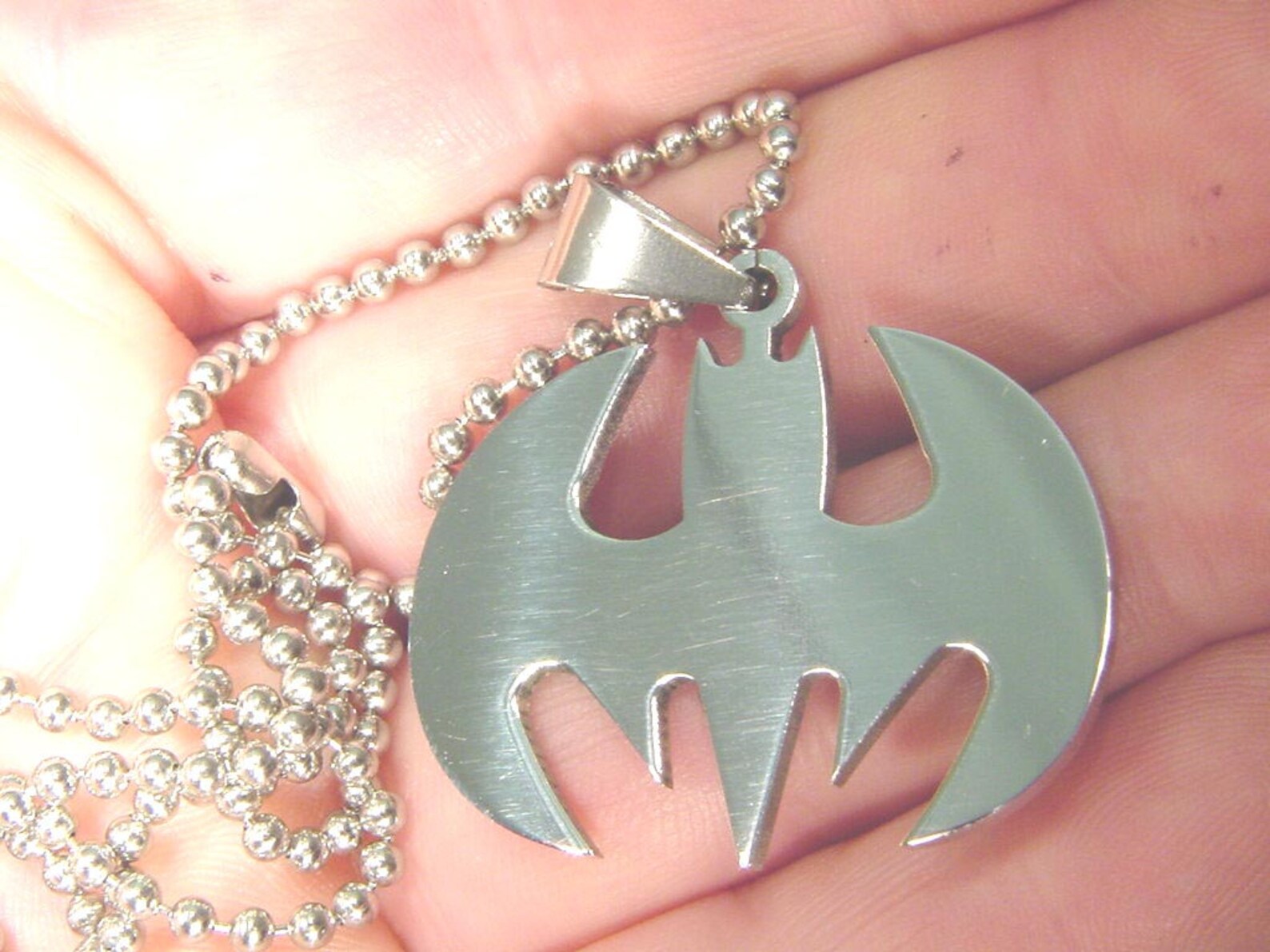 Stainless Steel Batman Bat Symbol Batarang Necklace Pendant - Etsy