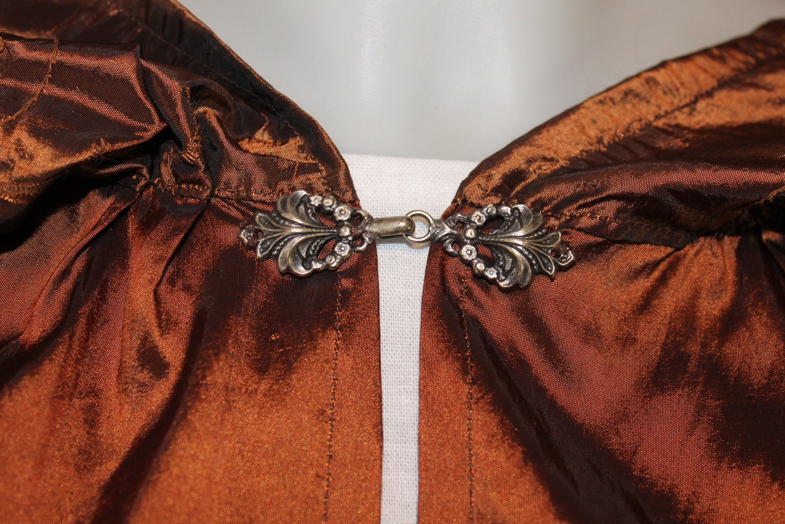 Brown Silk Cloak With Embroidered Hood - Etsy