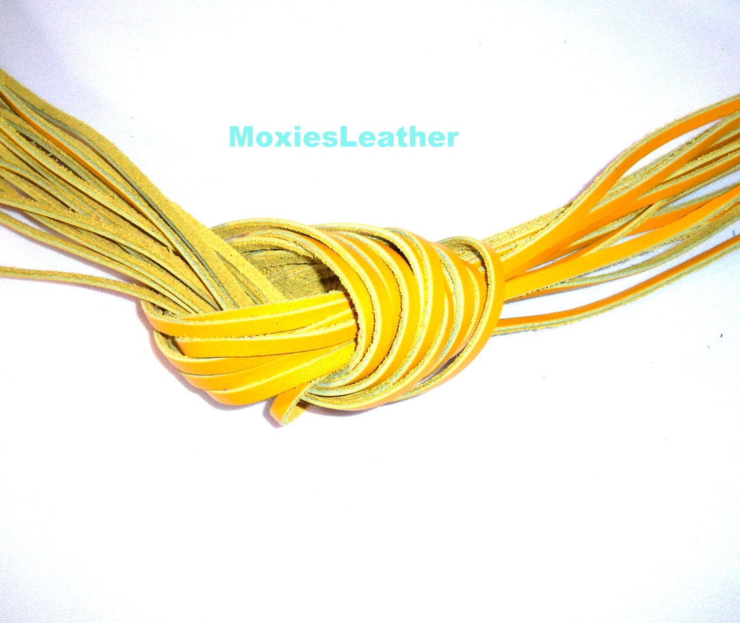 Dark Yellow Flat Genuine Leather Cord Lace Native American 6 Feet - Etsy